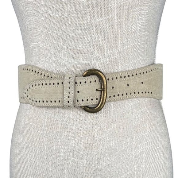 Vintage | Accessories | Vintage Leather Neutral Brass Perforated ...